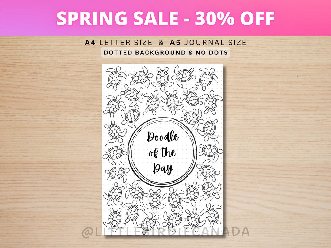 Turtle Doodle of the Day - PRINTABLE Journal Page - Planner Page ...