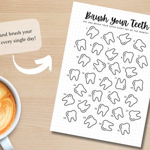 Brush Your Teeth - PRINTABLE Journal Page - Kids Teeth Brushing Tracker ...