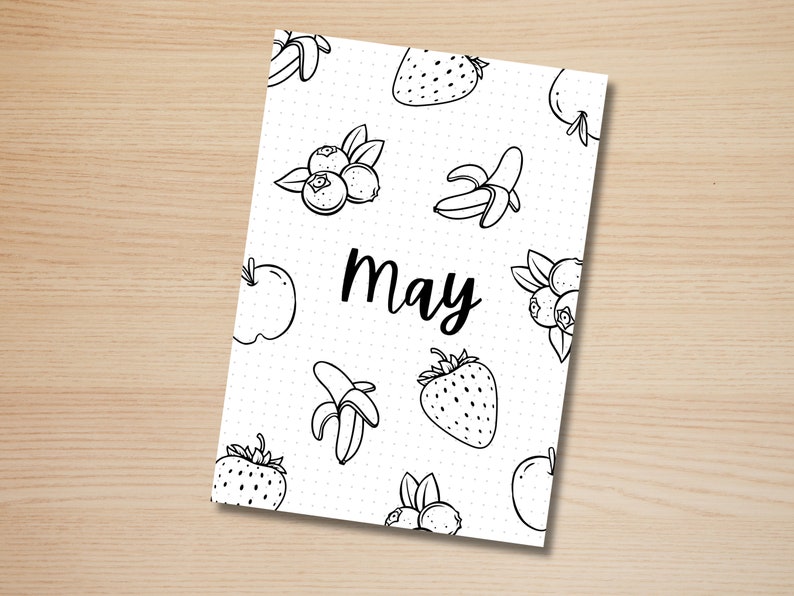 May Title Page - Fruits - May Calendar - PRINTABLE Calendar - Journal ...