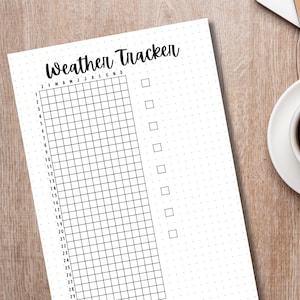 Weather Tracker - PRINTABLE Journal Page - Planner Page - Yearly ...