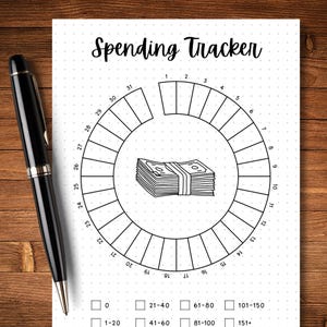 Spending Tracker - PRINTABLE Journal Page - Planner Page - Spending Log ...