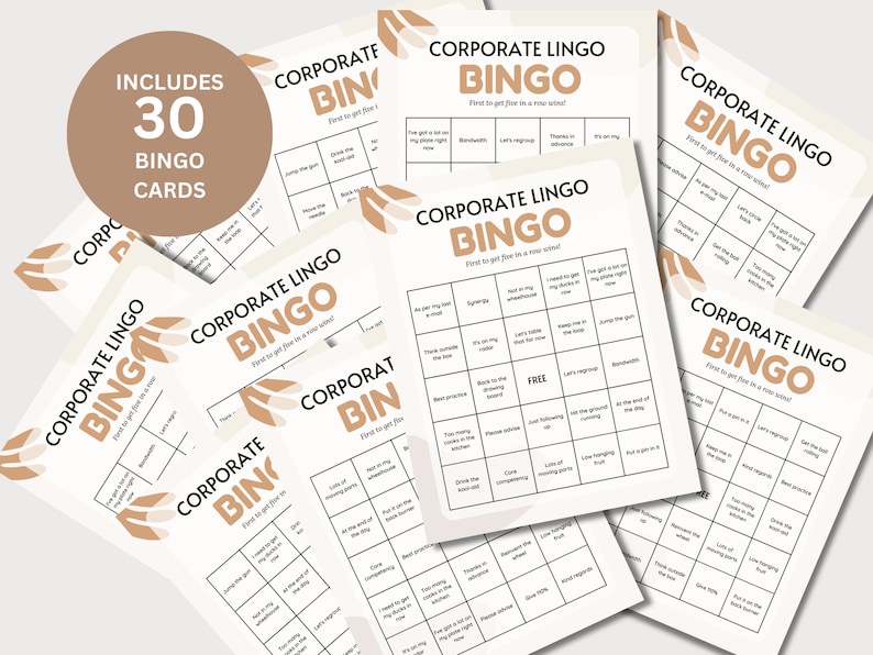 Corporate Lingo Bingo Work Bingo Networking Bingo Workplace Bingo Work ...