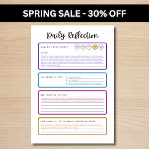 Daily Reflection Journal PRINTABLE Gratitude Journal A5 Journal Page ...