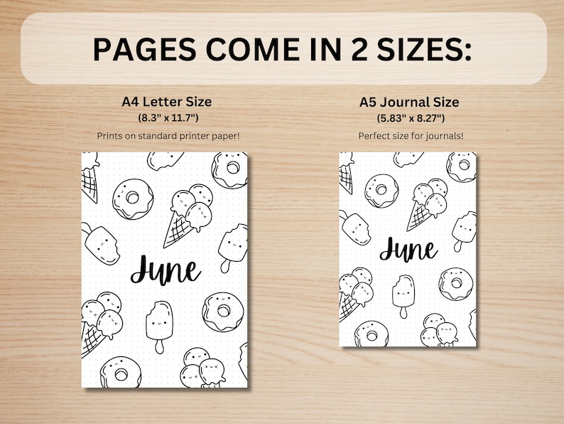 June Title Page - Ice Cream - June Calendar - PRINTABLE Calendar ...