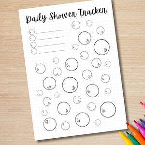 Daily Shower Tracker - PRINTABLE Journal Page - Planner Page - Daily ...