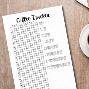 Coffee Tracker - PRINTABLE Journal Page - Planner - Health Tracker ...