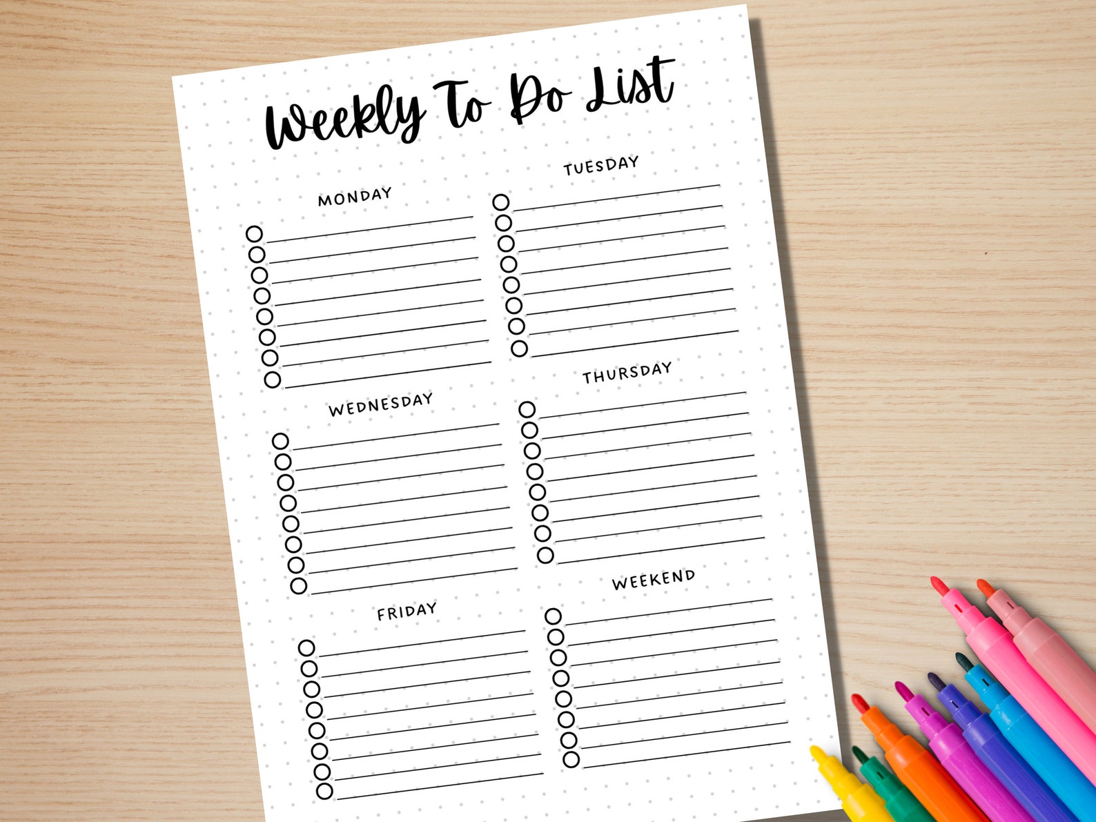 Weekly to Do List - PRINTABLE Journal Page - Planner Page - Weekly ...