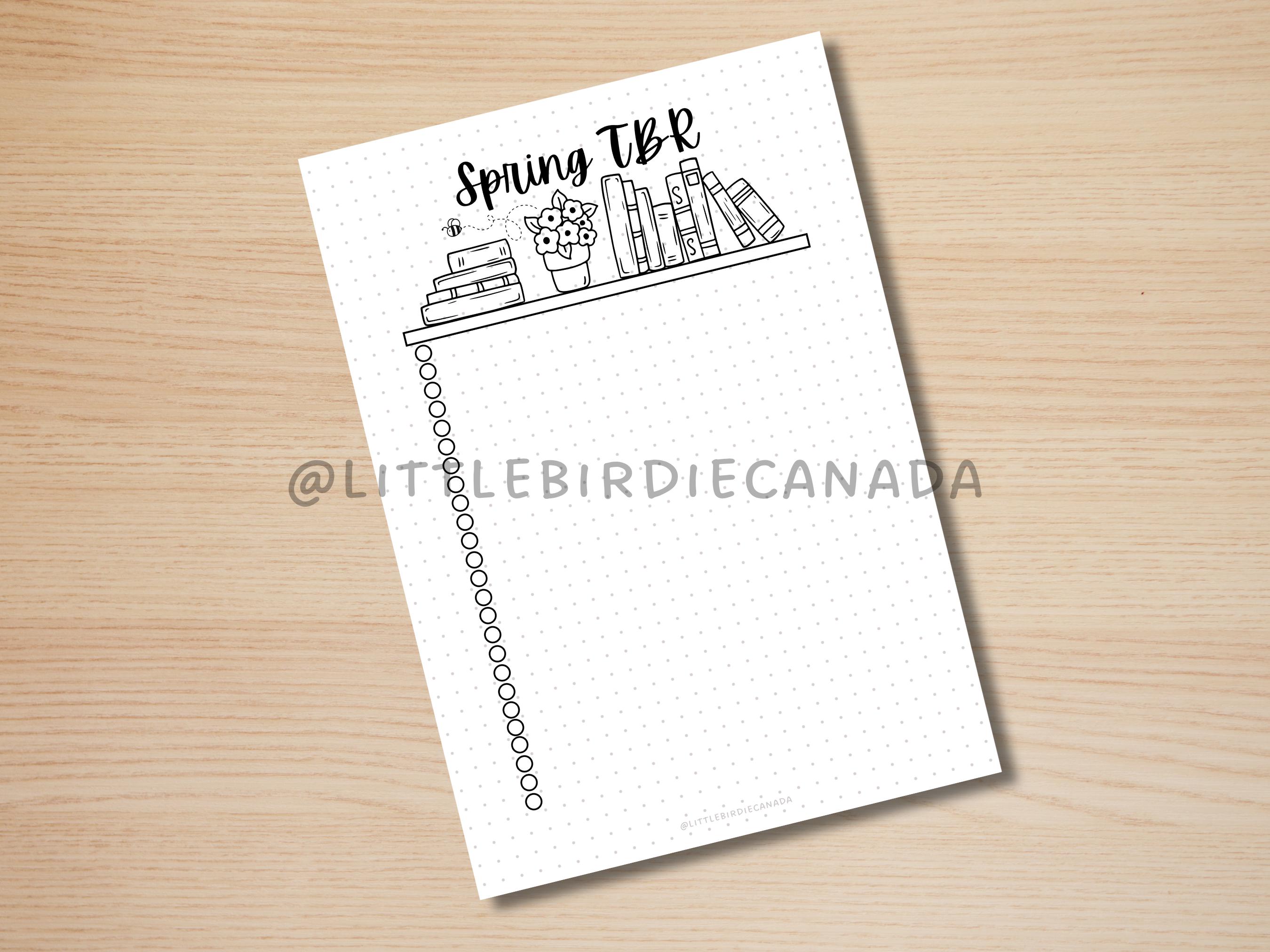 Spring to Be Read - TBR List - PRINTABLE Journal Page - Book Tracker ...