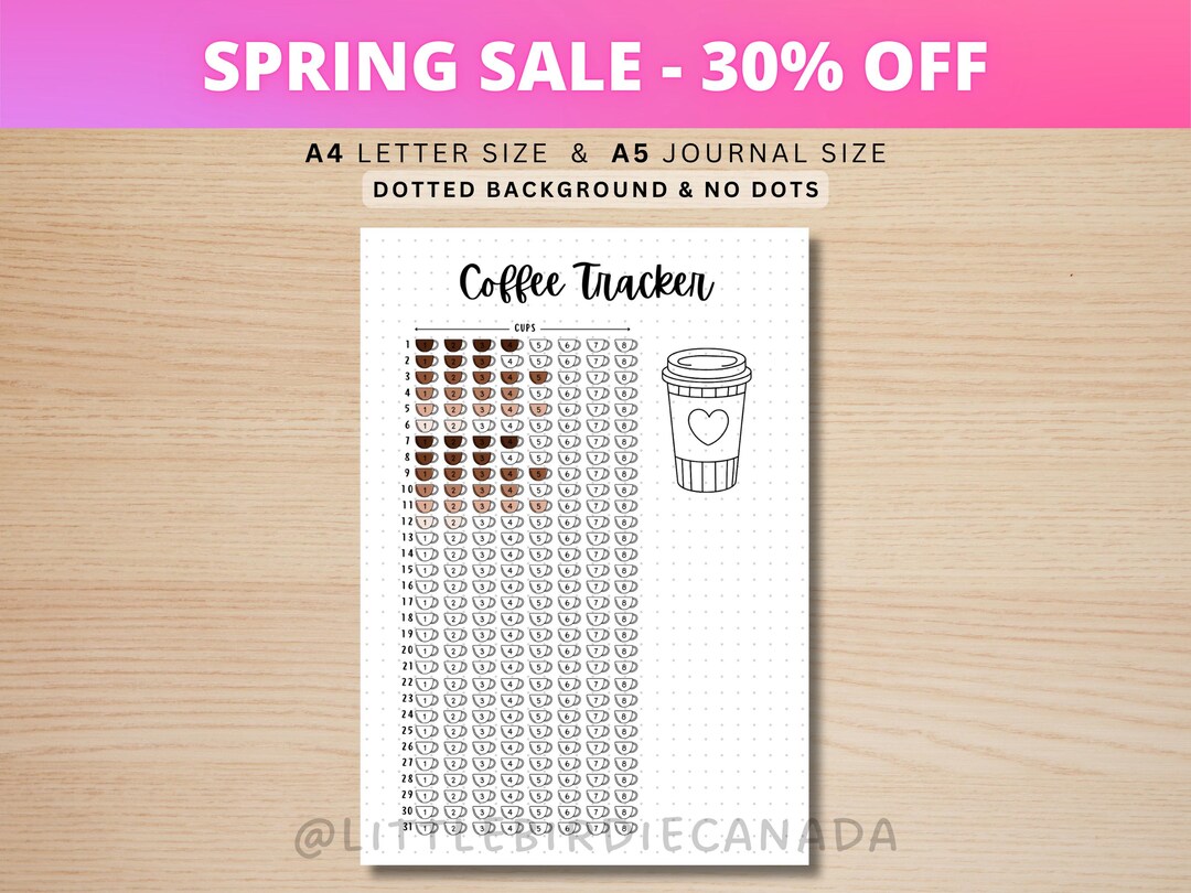 Coffee Tracker - PRINTABLE Journal Page - Planner - Health Tracker ...