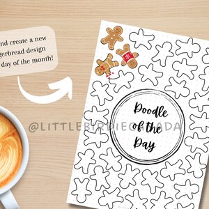 Gingerbread Doodle of the Day - PRINTABLE Journal Page - Planner Page ...