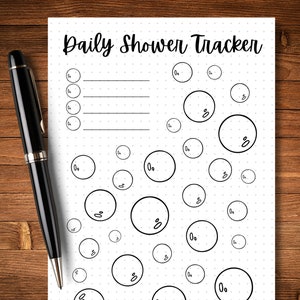 Daily Shower Tracker - PRINTABLE Journal Page - Planner Page - Daily ...