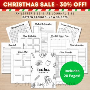 Teacher Planner Bundle - PRINTABLE Teacher Journal Pages - Teacher ...