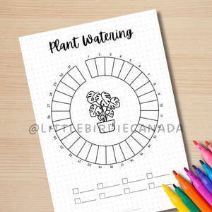 Plant Watering Tracker Monthly - PRINTABLE Journal Page - Planner Page ...