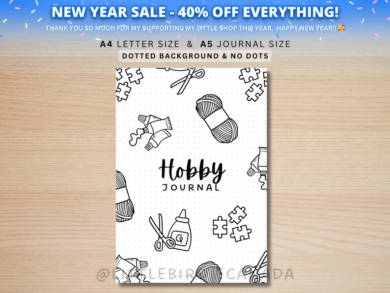 Hobby Journal Title Page - PRINTABLE Journal Page - Hobby Journal Cover ...