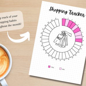 Shopping Tracker - PRINTABLE Journal Page - Planner Page - Spending ...