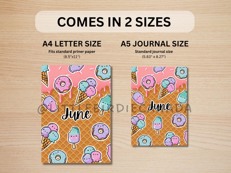 June Journal Bundle - Ice Cream - PRINTABLE Journal Pages - PRE ...