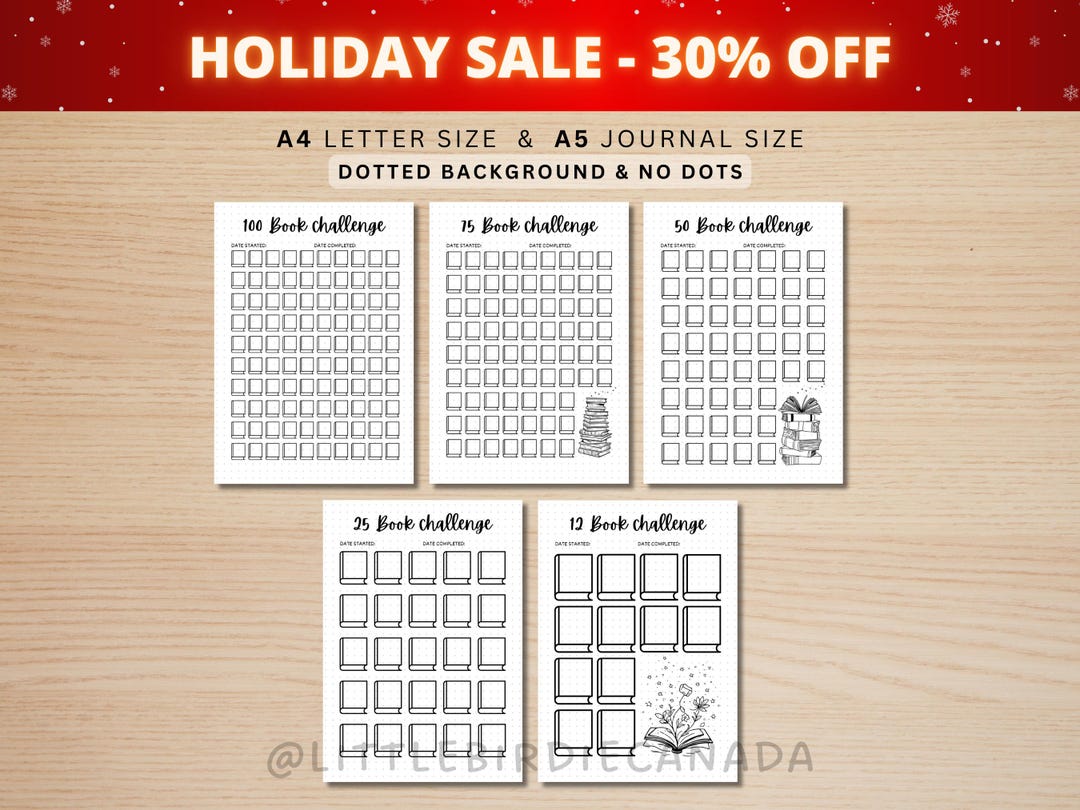 Reading Challenge Bundle PRINTABLE Journal Page Reading Tracker Reading ...