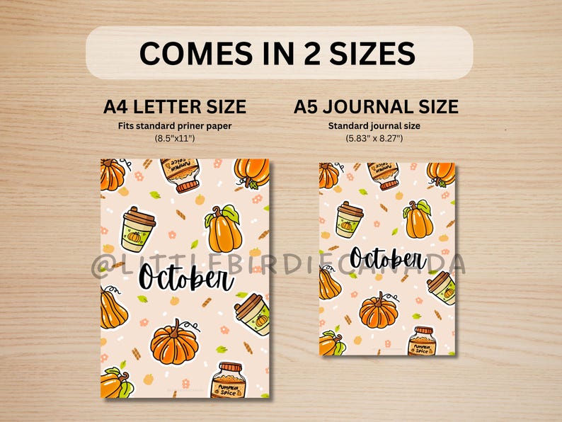 October Journal Bundle - Pumpkin Spice - PRINTABLE Journal Pages - PRE ...