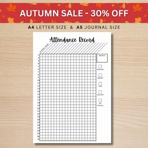 Attendance Record Tracker PRINTABLE Teacher Planner Page Track ...