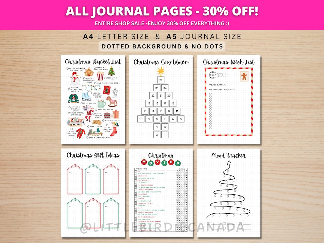 Christmas Journal Bundle - PRINTABLE A5 Journal Pages - Value Pack - Etsy