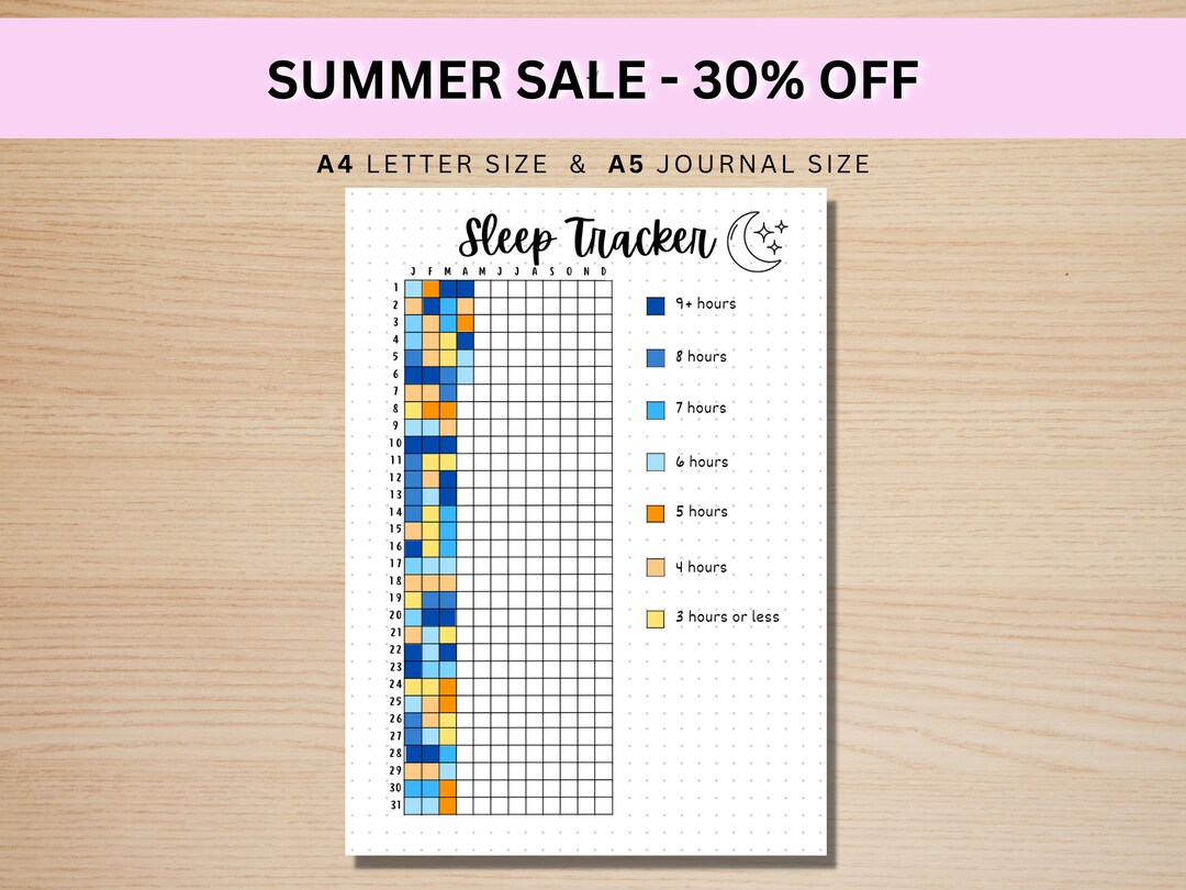Sleep Tracker Yearly PRINTABLE Journal Page Planner Page Track Sleep ...