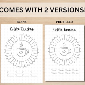 Coffee Tracker - PRINTABLE Journal Page - Planner - Health Tracker ...
