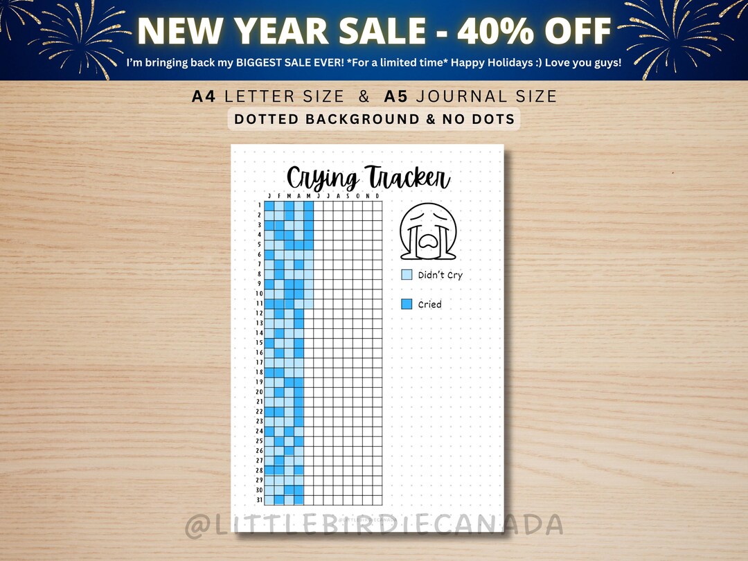 Crying Tracker PRINTABLE Journal Page Planner Page Crying Log Tracker ...