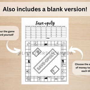 Saveopoly Savings Challenge - PRINTABLE Journal Page - Printable ...