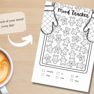 Gingerbread Mood Tracker - PRINTABLE Journal Page - Planner Page ...