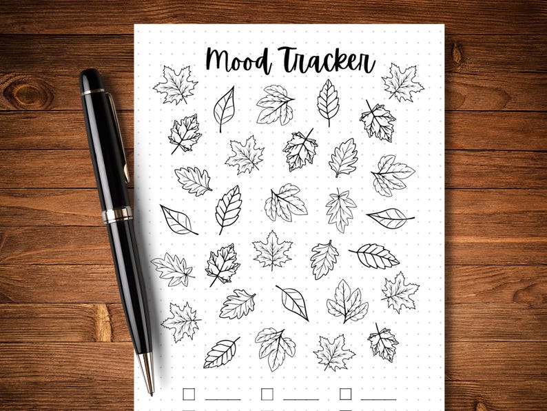Fall Leaves Mood Tracker - PRINTABLE Journal Page - Planner Page ...