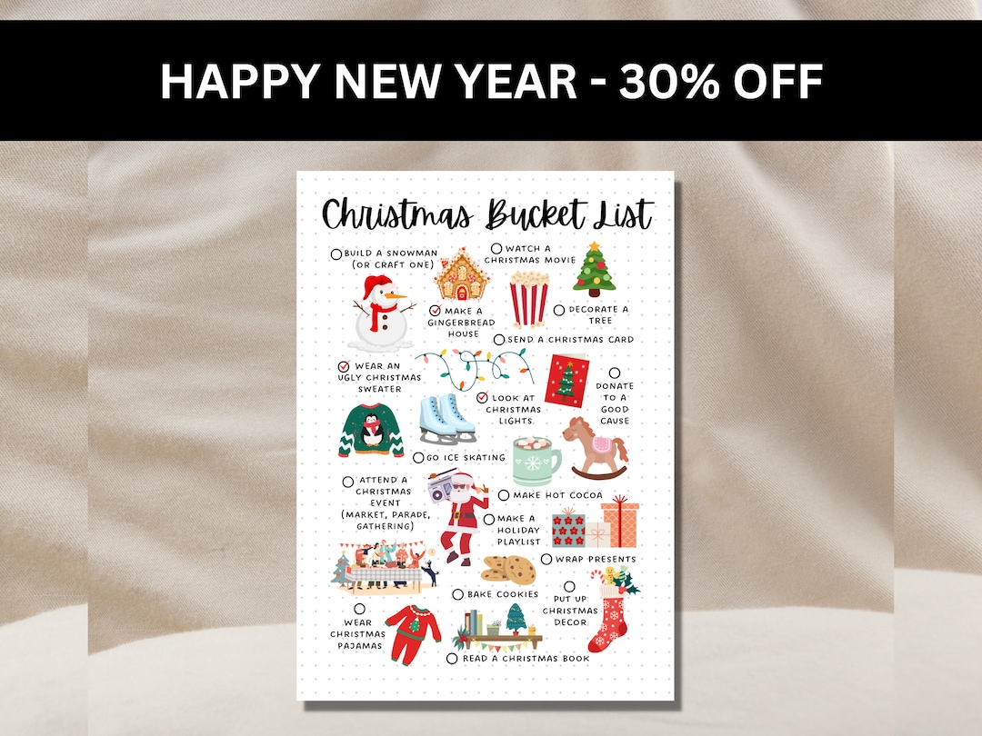 Christmas Bucket List Christmas Journal Page A5 Journal Page PRINTABLE ...