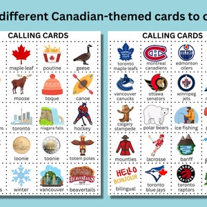Canada Bingo Game Canadian Bingo Canada Day Activity Summer Game for ...