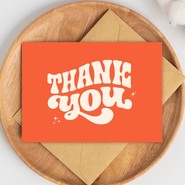 Retro Thank You Cards - Etsy