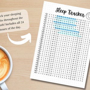 24 Hour Sleep Tracker - PRINTABLE Journal Page - Monthly Sleep Tracker ...