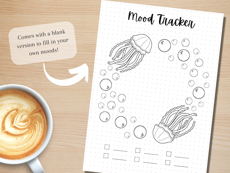 Jellyfish Mood Tracker - PRINTABLE Journal Page - Planner Page ...