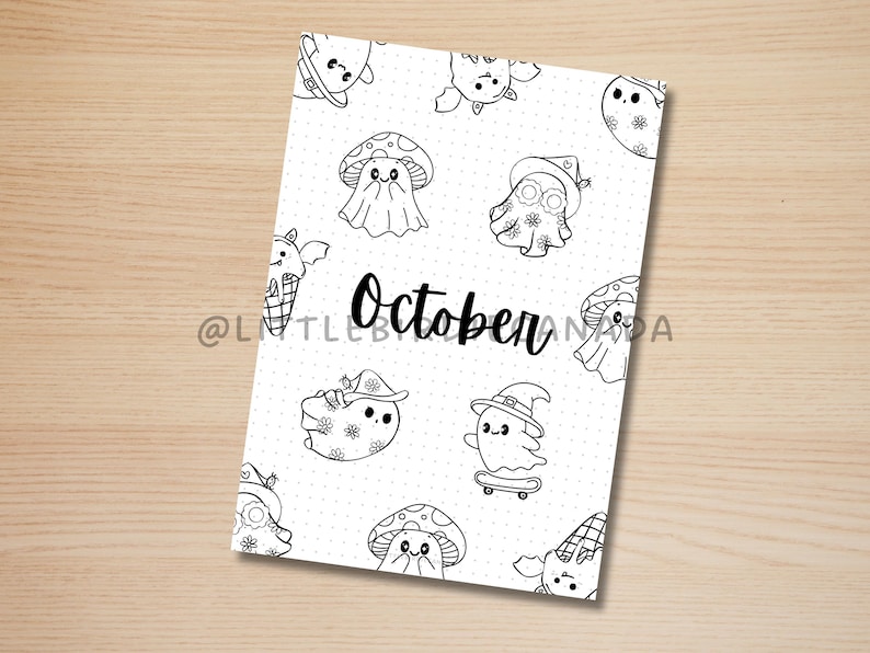 October Title Page and Calendar - PRINTABLE Calendar - Cute Halloween ...