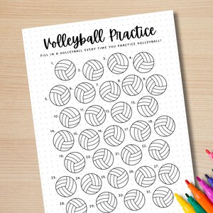 Volleyball Practice Tracker - PRINTABLE Journal Page - Habit Tracker ...