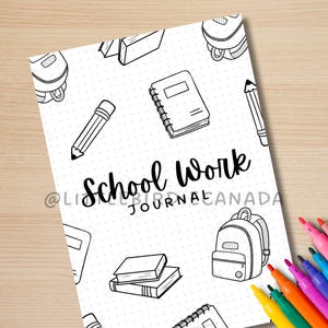 School Work Journal Title Page - PRINTABLE Journal Page - School Work ...