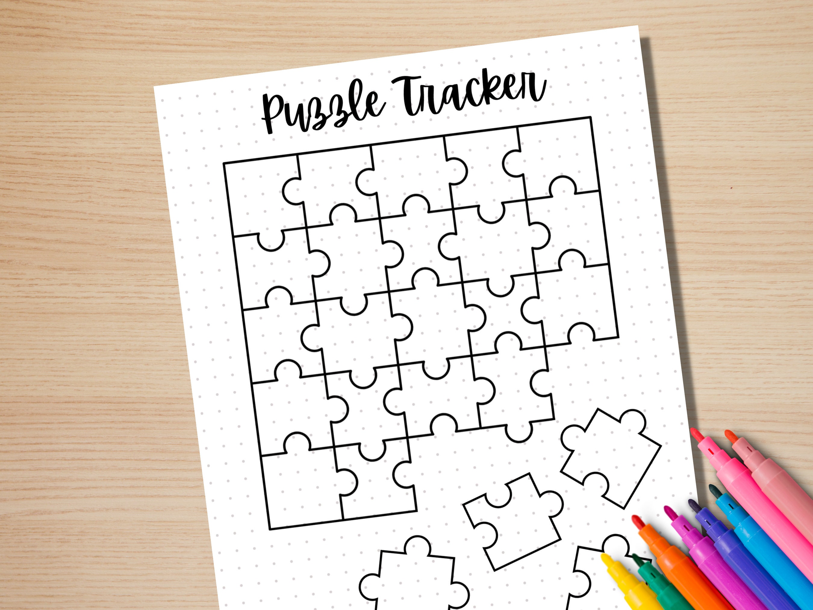 Puzzle Tracker - PRINTABLE Journal Page - Planner Page - Habit Tracker ...