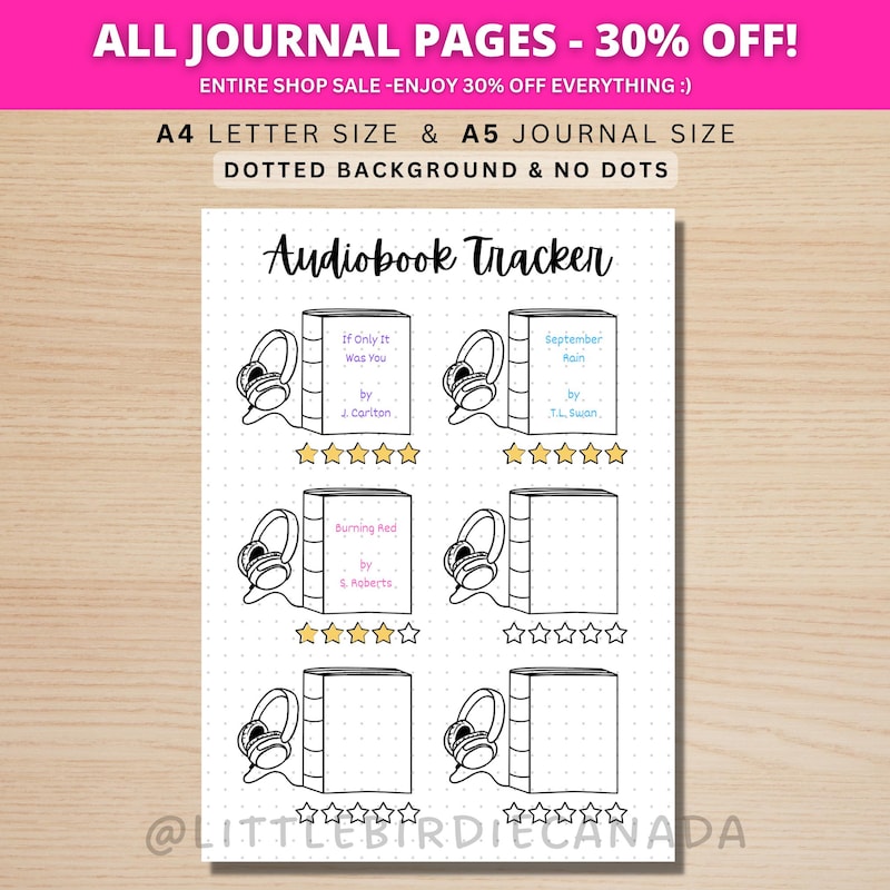 Audiobook Journal Tracker - Etsy