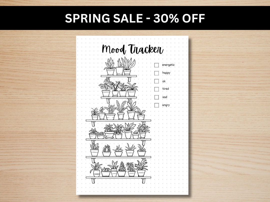 Plant Mood Tracker A5 Journal Page PRINTABLE Tracker Daily Tracker ...