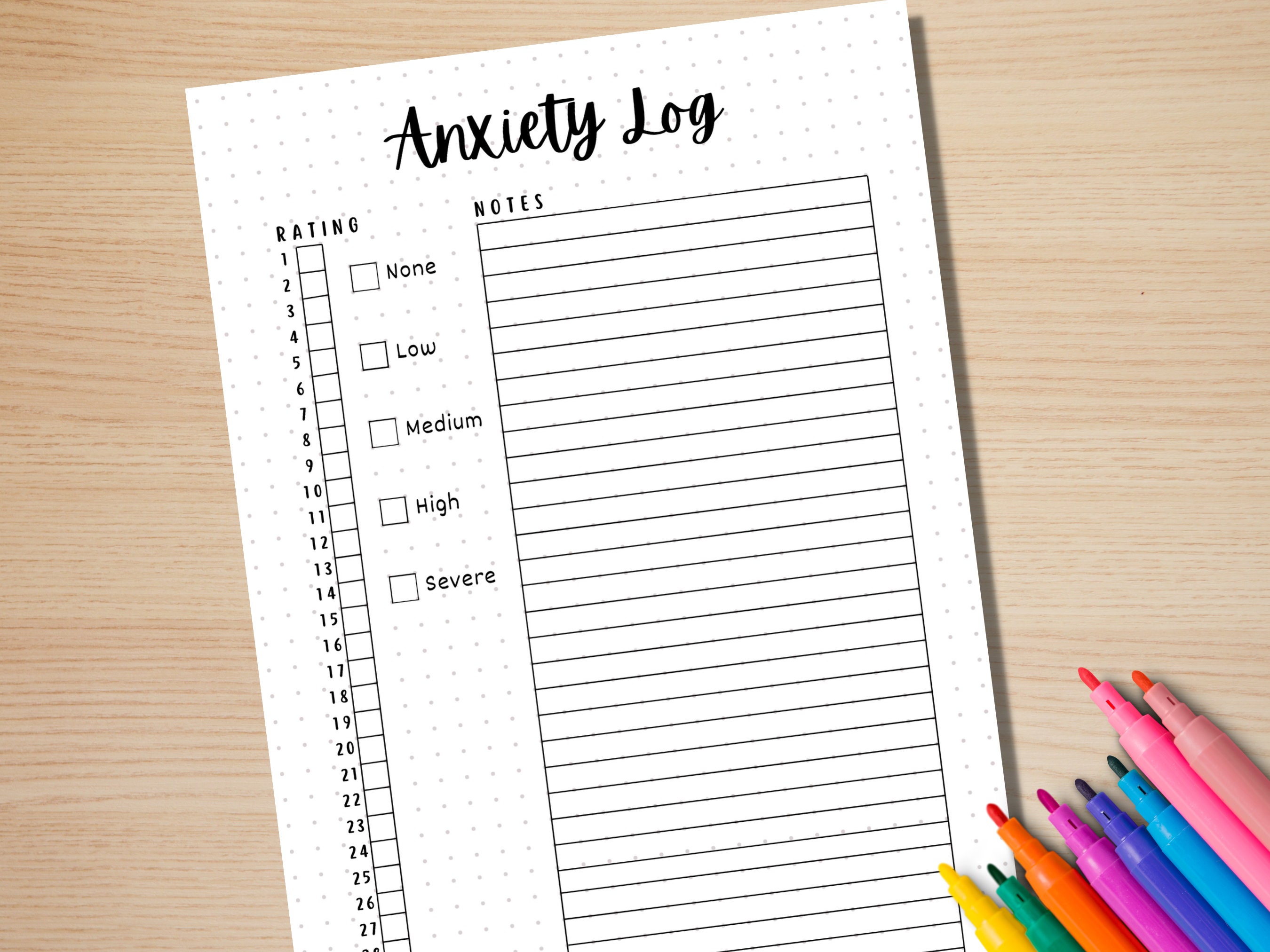 Anxiety Log - PRINTABLE Journal Page - Anxiety Tracker - Habit Tracker ...