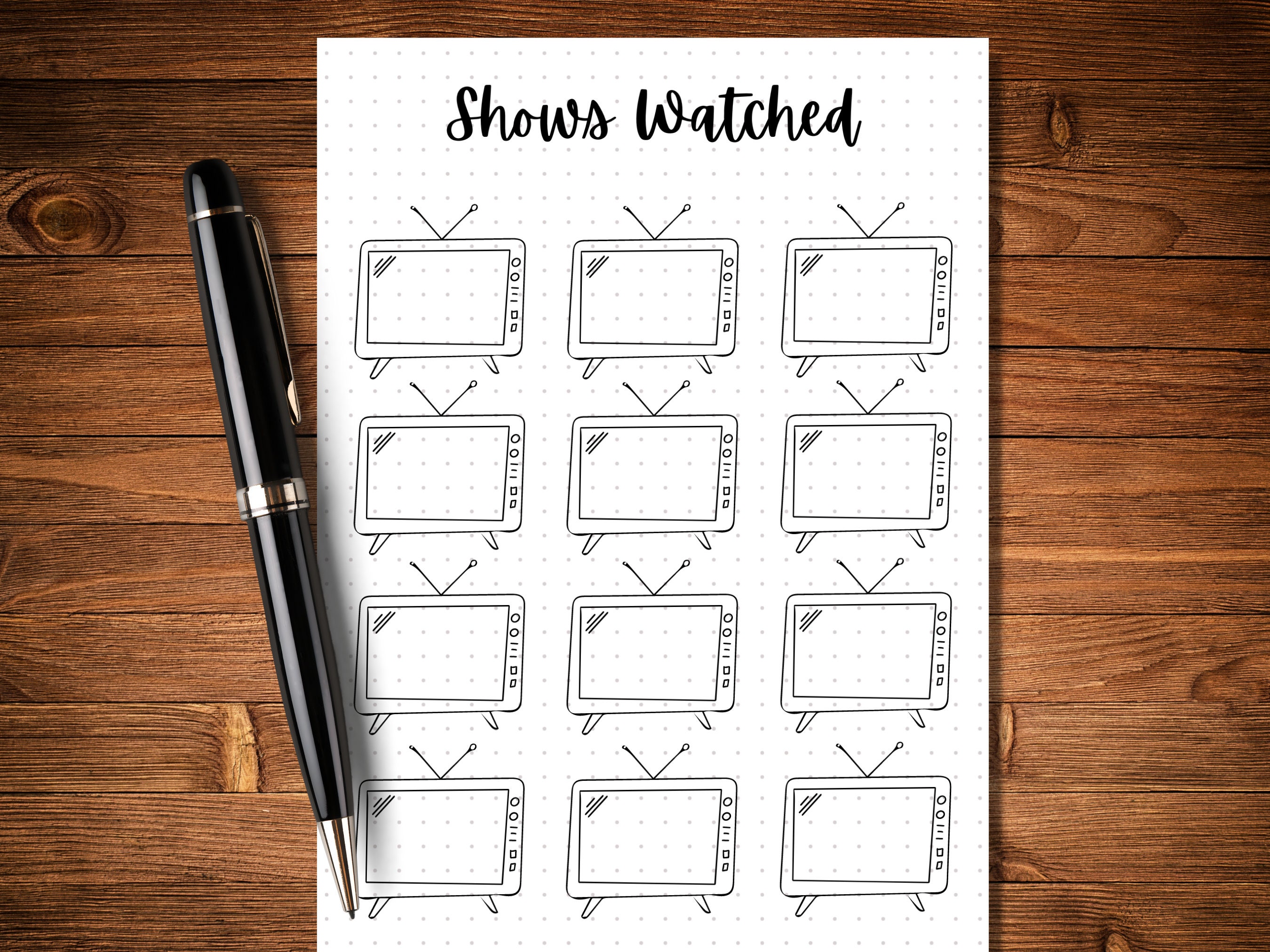 Shows Watched Tracker - PRINTABLE Journal Page - Planner Page - TV ...