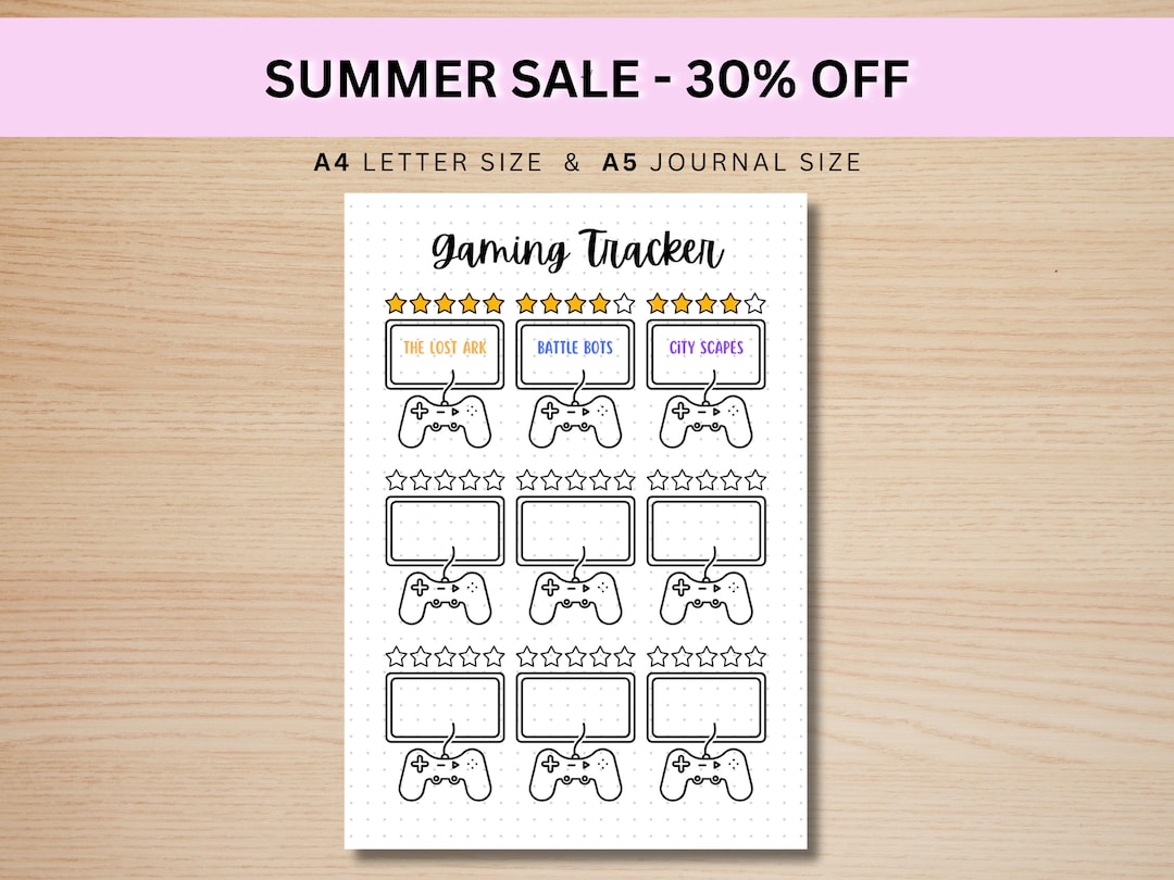 Video Gaming Tracker PRINTABLE Journal Page Video Game Log Video Game ...