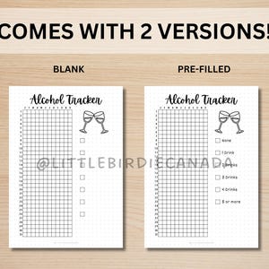 Alcohol Tracker Yearly - PRINTABLE Journal Page - Planner Page - Yearly ...