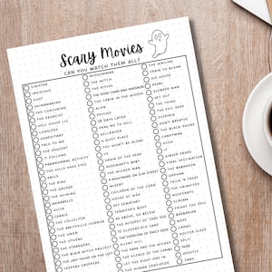 Scary Movies - PRINTABLE Journal Page - Scary Movie List - Scary Movie ...