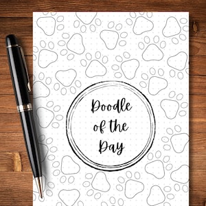 Paw Print Doodle of the Day - PRINTABLE Journal Page - Planner Page ...