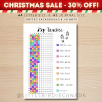 365 Day Step Tracker Printable, Daily Step Record, Exercise Log ...