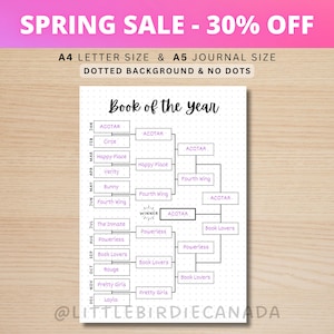 Book of the Year - PRINTABLE Journal Page - Planner Page - Book Journal ...