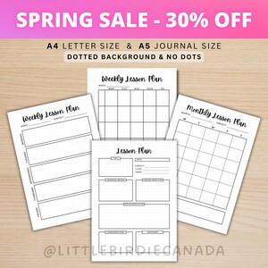 Lesson Plan Bundle PRINTABLE Teacher Planner Lesson Plans Journal Pages ...